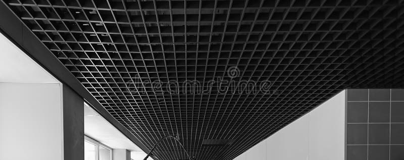 Ceiling Cladding with Panels Stock Image - Image of modern, texture ...