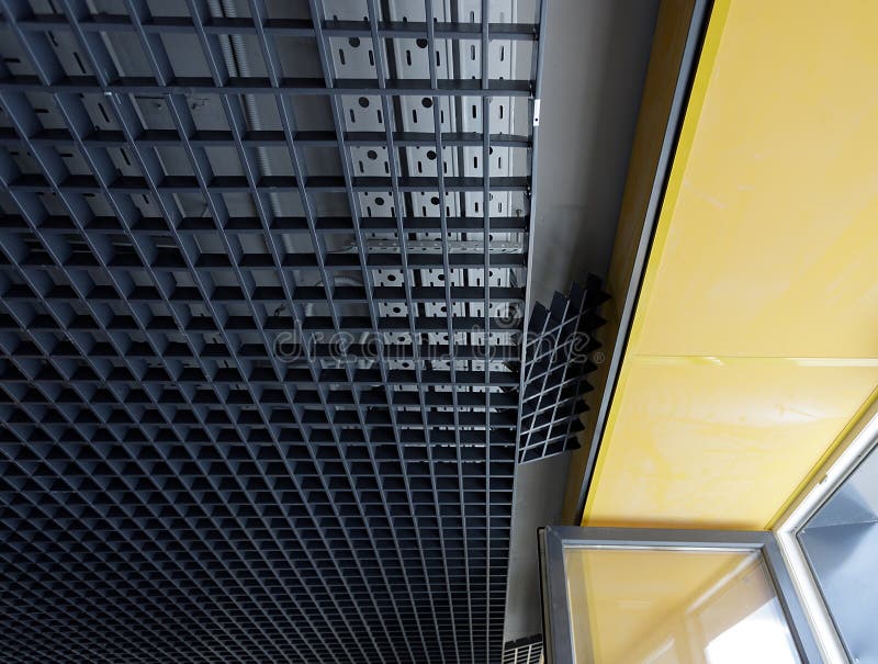 Ceiling Cladding with Panels Stock Photo - Image of grey, repair: 310991578