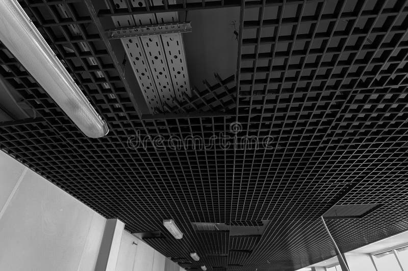 Ceiling Cladding with Panels Stock Photo - Image of structure, shape ...