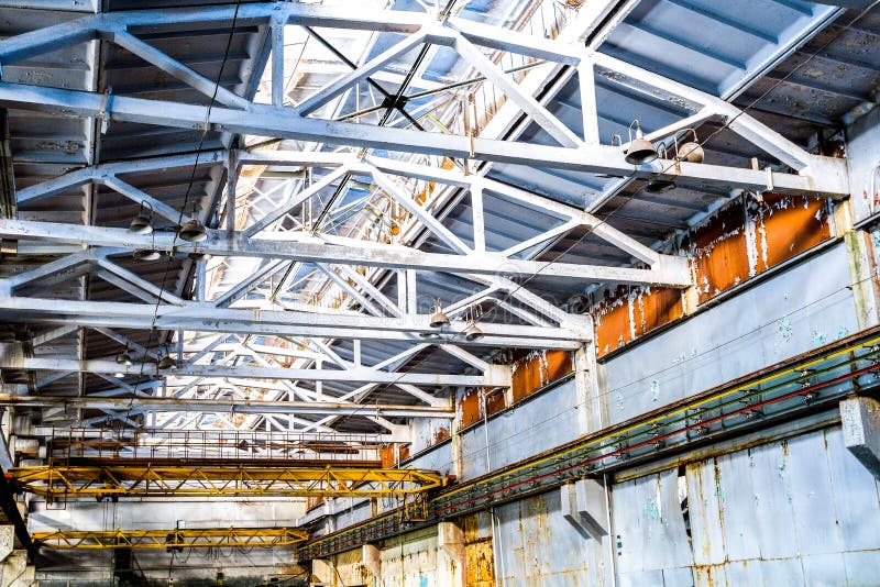 Metal Ceiling Close Up of the Old Abandoned Factory Stock Photo - Image ...
