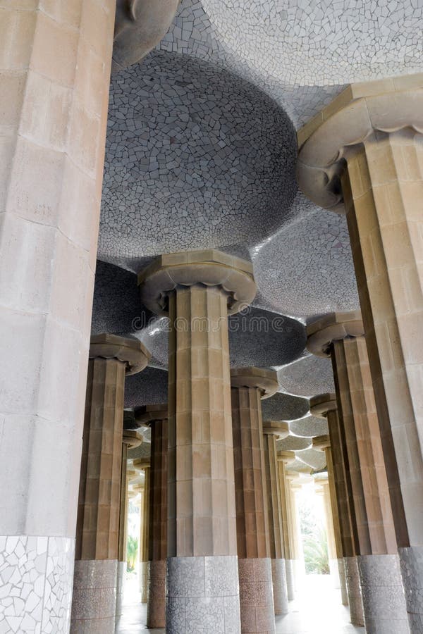 Ceiling column one hundred stock photo. Image of guell - 28402736