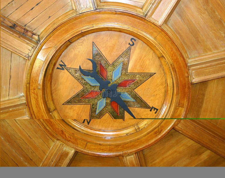 Ceiling compass stock photo. Image of west, ceiling, room - 48262