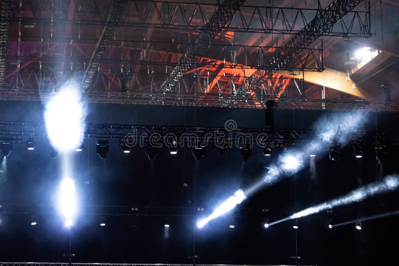 The Ceiling of the Concert Hall and Illumination Spotlights Illuminate ...