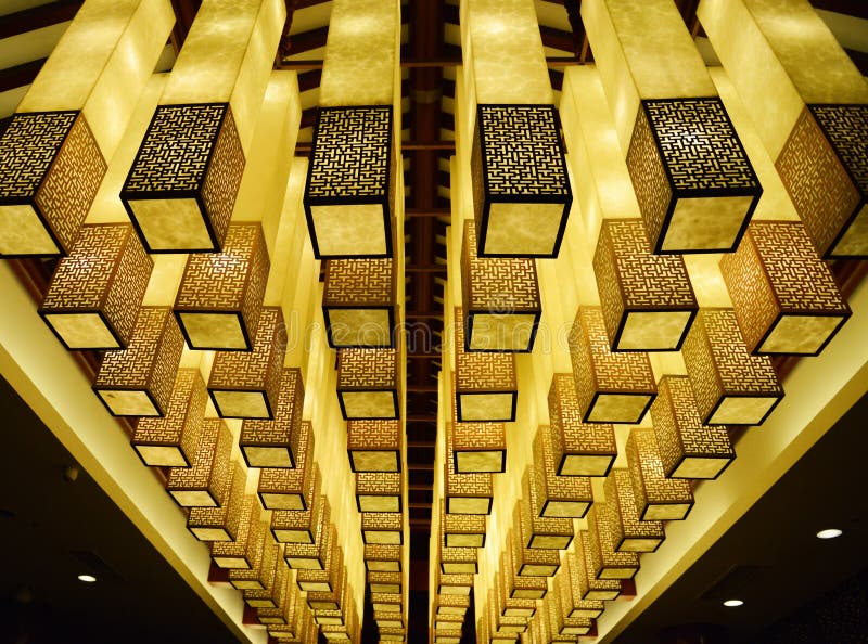 Ceiling with Cubic Lights Design Stock Photo - Image of graphics ...