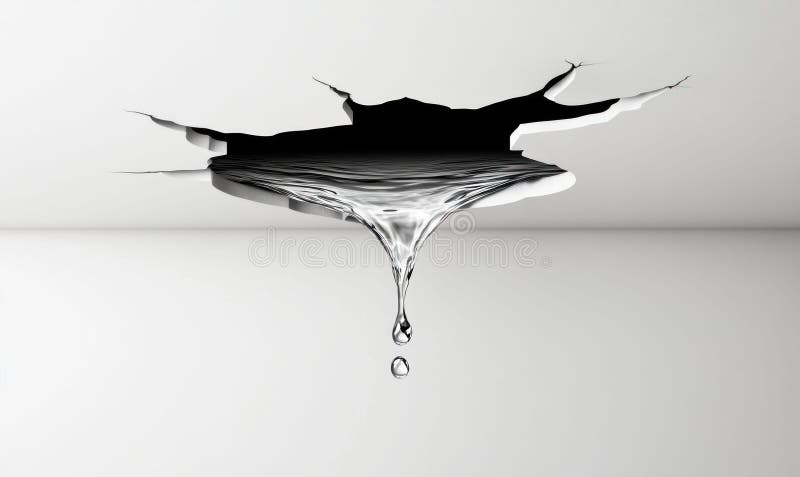 Ceiling Damage with Water Leak and Droplet Formation Stock Illustration ...