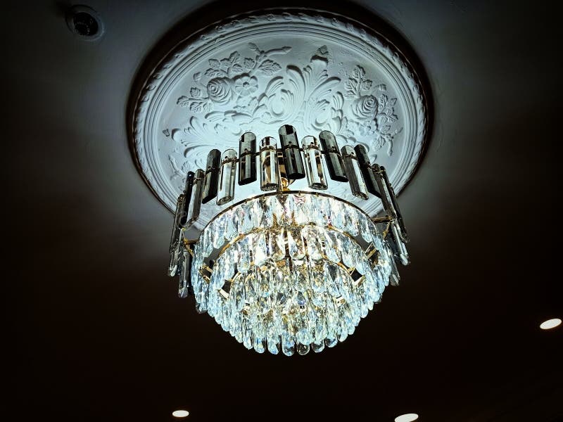 Ceiling Decor Light on Decorated Gypsem Celing Stock Photo - Image of ...