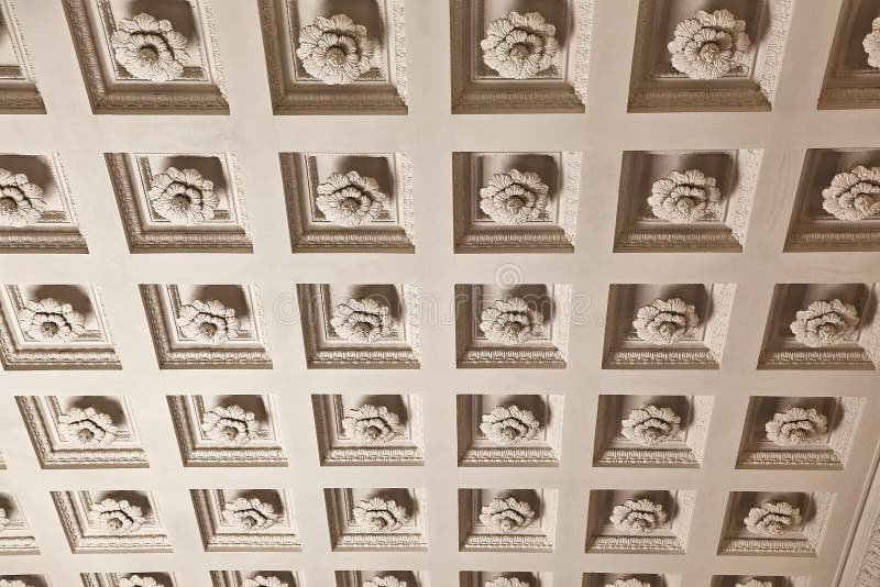 Ceiling Decoration Pattern of an Old Building Stock Photo - Image of ...