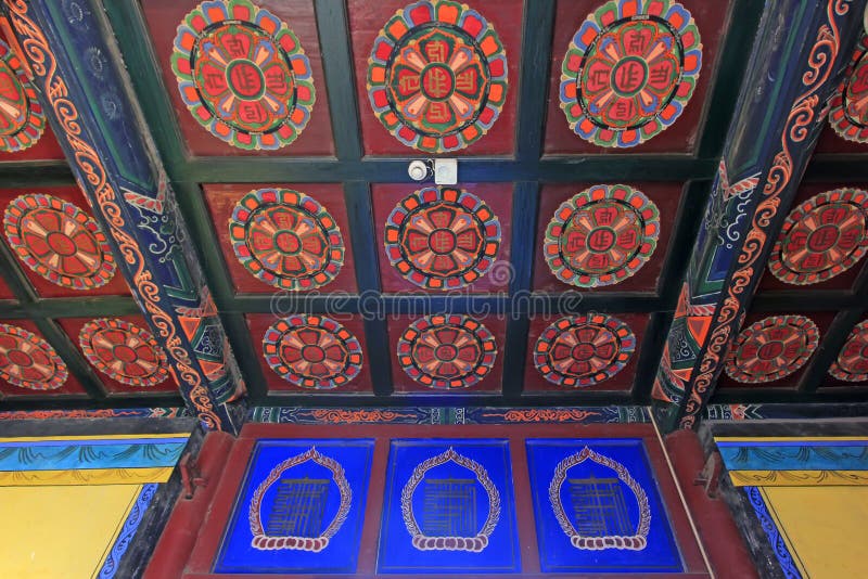 Ceiling Decoration Pattern in a Temple Stock Photo - Image of prayer ...