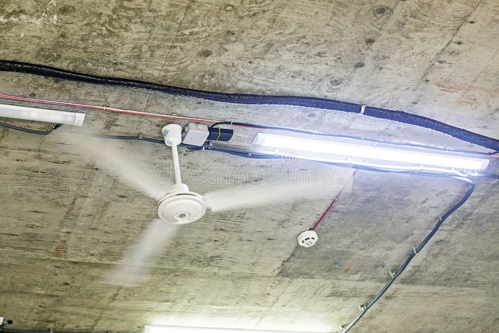 Ceiling Design with Fans with Loft Stock Photo - Image of interior ...