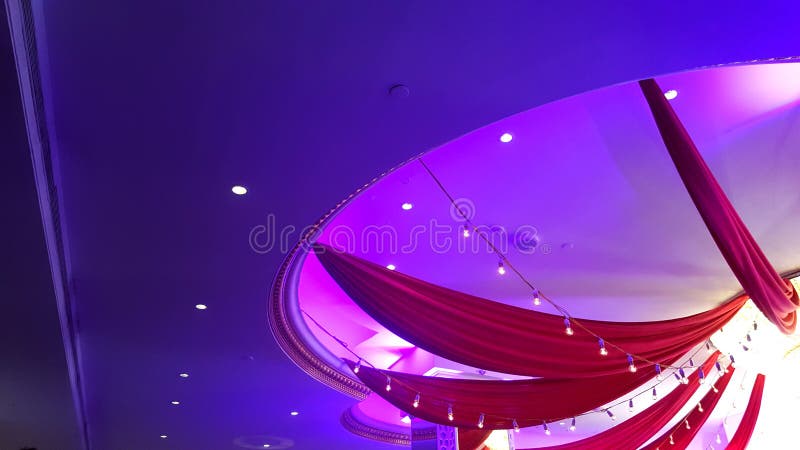 Ceiling design stock photo. Image of decor, drapes, chandelier - 85541746