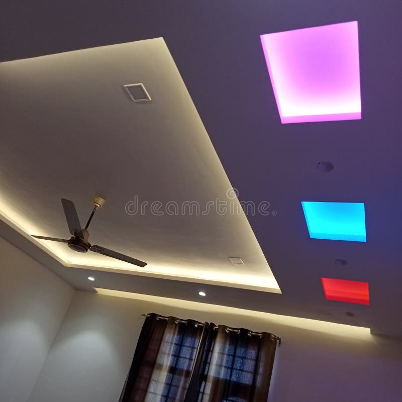 Ceiling Design Multiple Colours Coffer Stock Image - Image of colours ...