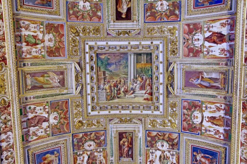 Italian Renaissance Fresco on the Arched Ceiling Editorial Stock Photo ...