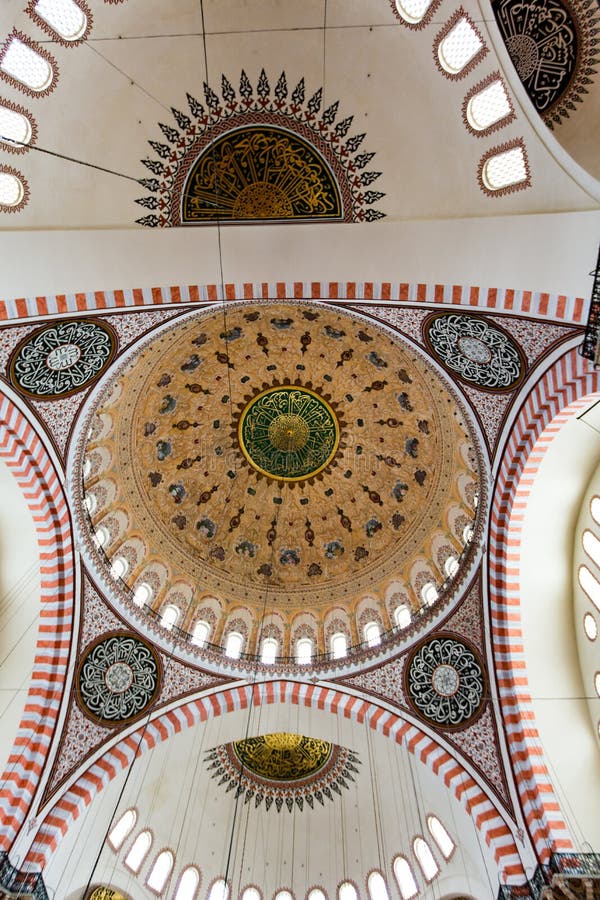Interior Domes of Blue Mosque Stock Image - Image of mosaics ...