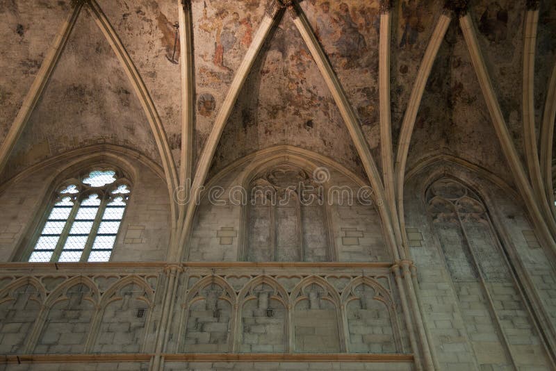 Ceiling of an Early Gothic Church Stock Photo - Image of stained ...
