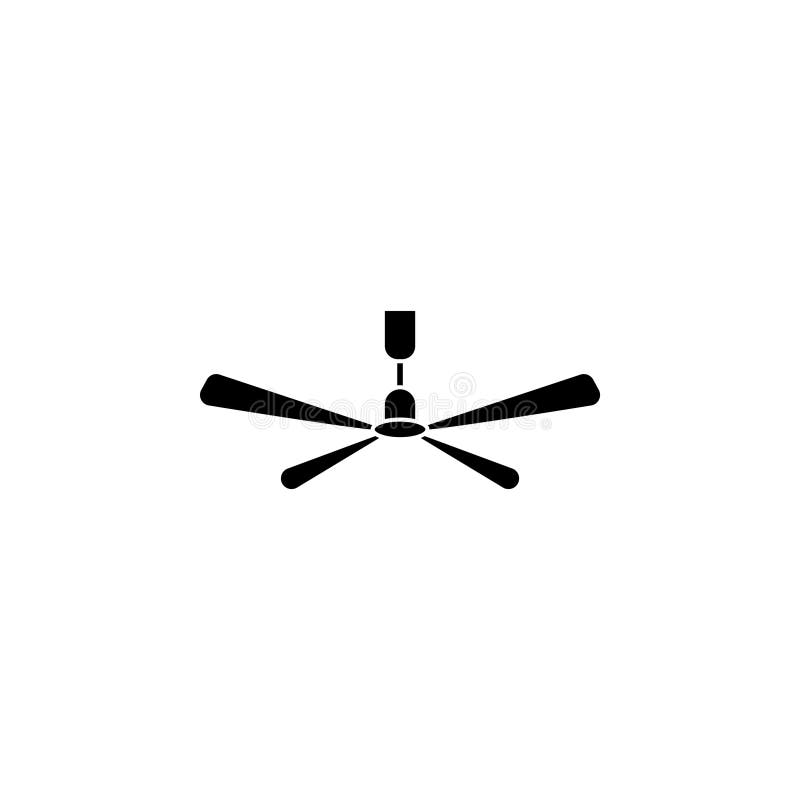 Ceiling Fan Icon Design. Ceiling Fan with Light. Vector Black Icon ...