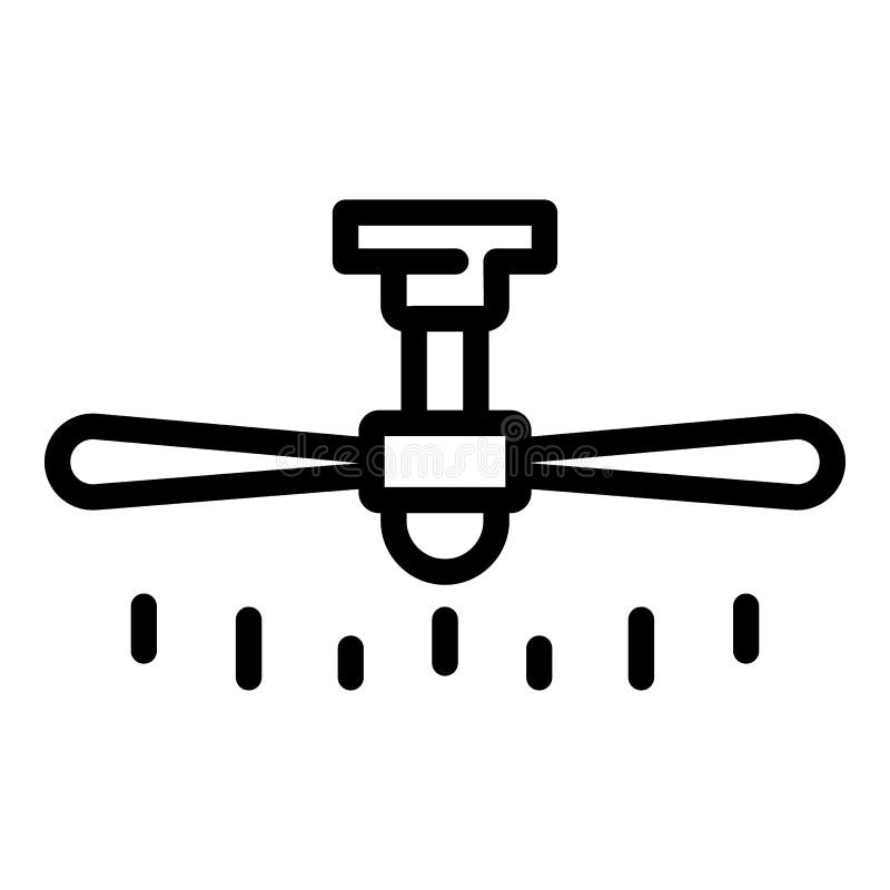 Ceiling Fan Icon, Outline Style Stock Vector - Illustration of ceiling ...