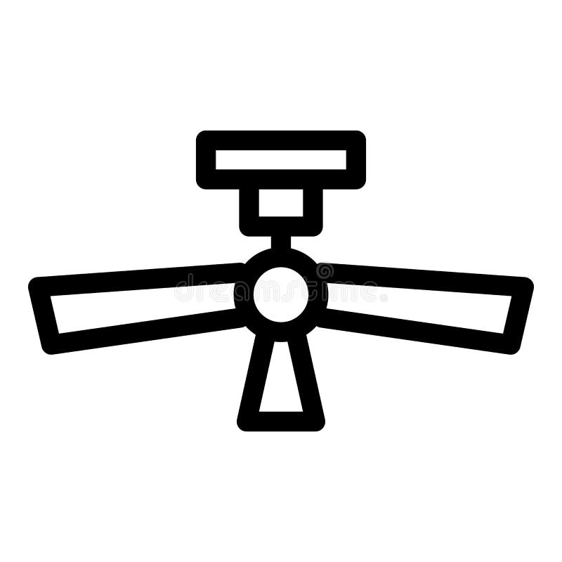 Ceiling Fan Icon, Outline Style Stock Vector - Illustration of lamp ...