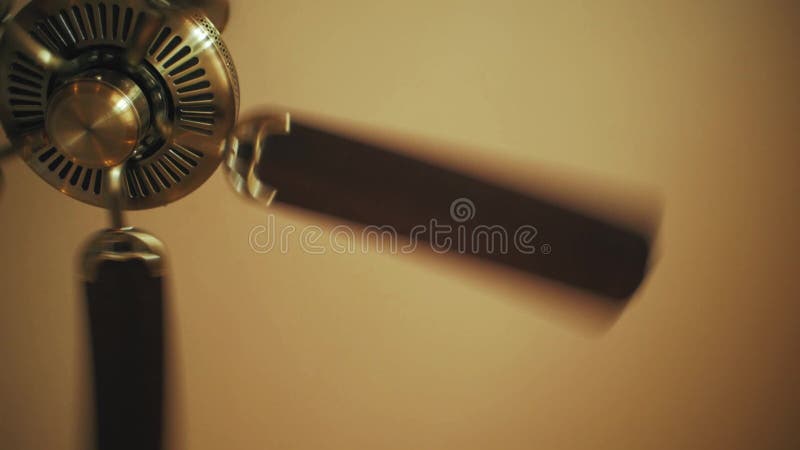 Ceiling Fan is Spinning. Bottom View Stock Footage - Video of building ...