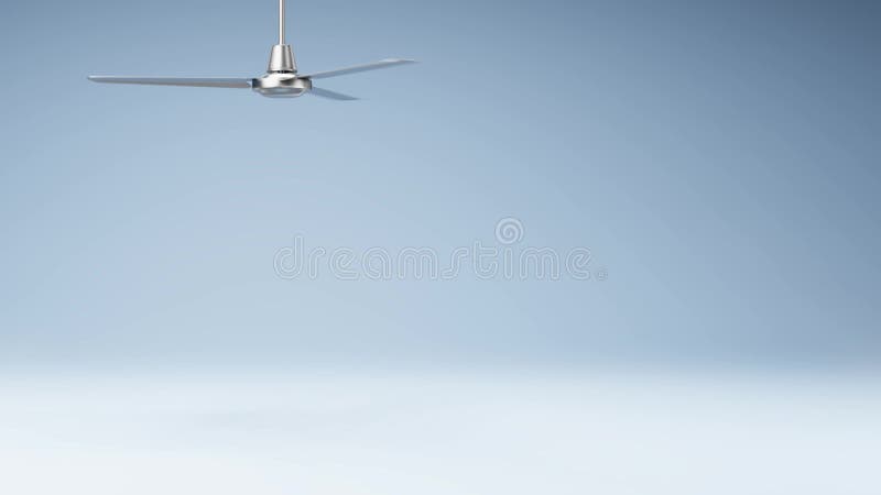 Ceiling Fan Spinning on Studio Blue Background Stock Video - Video of ...