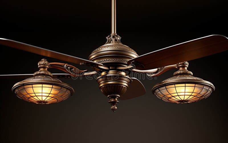 Ceiling Fan with Two Units on Generative Ai . Stock Illustration ...