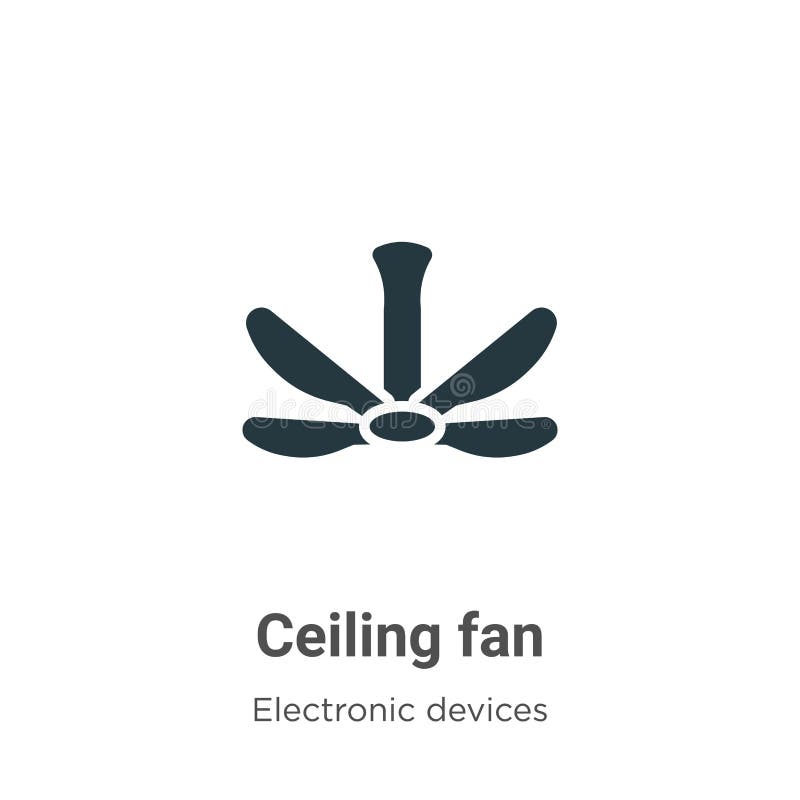 Ceiling Fan Vector Icon on White Background. Flat Vector Ceiling Fan ...
