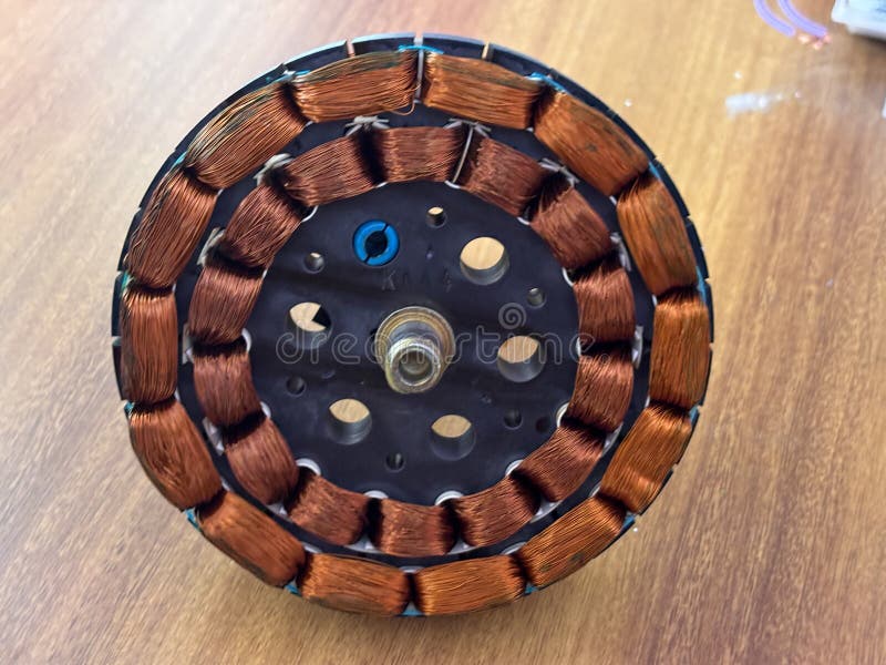 Ceiling Fan Winding Stator Structure, a Brown and Black Object with a ...