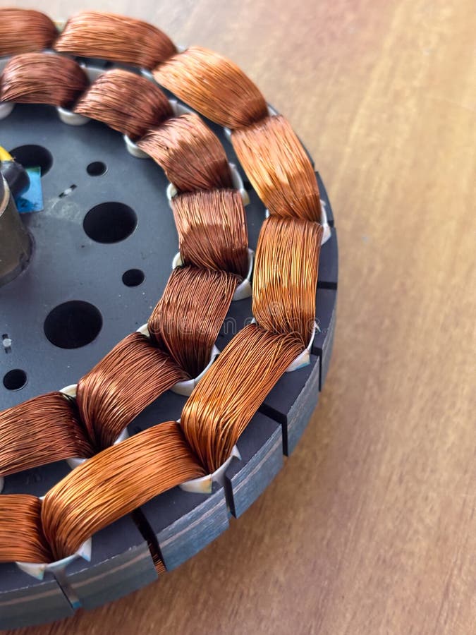 Ceiling Fan Winding Stator Structure, a Brown and Black Object with a ...