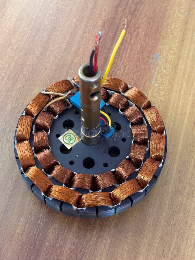 Ceiling Fan Winding Stator Structure, a Brown and Black Object with a ...