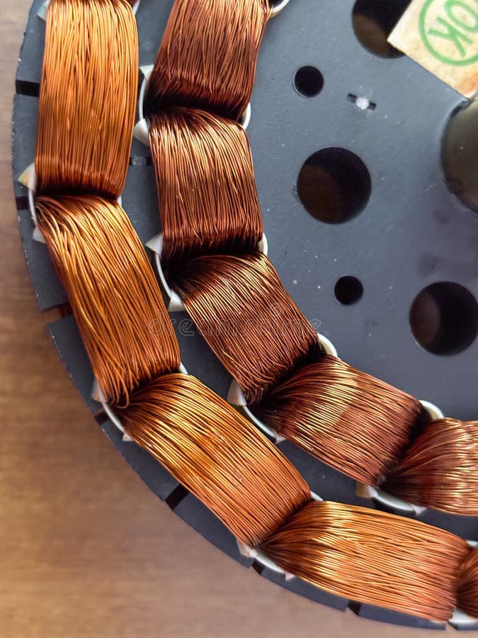 Ceiling Fan Winding Stator Structure, a Brown and Black Object with a ...