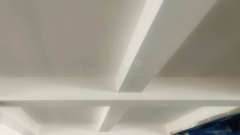 Ceiling and Frame in the Classroom. White Ceiling with Geometric Shapes ...