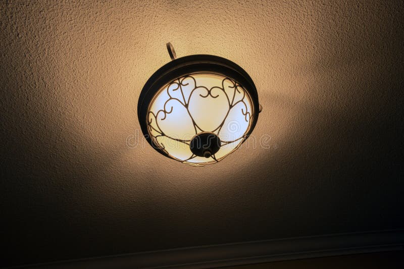 A Ceiling Glow, Ambient Light. Stock Image - Image of darkness, brown ...