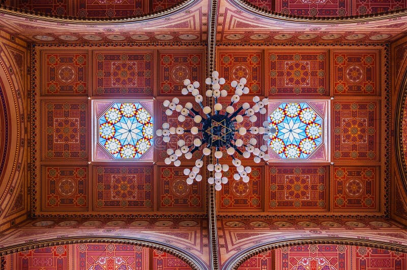 Ceiling in the Great Synagogue is a Historical Building in Budapest ...
