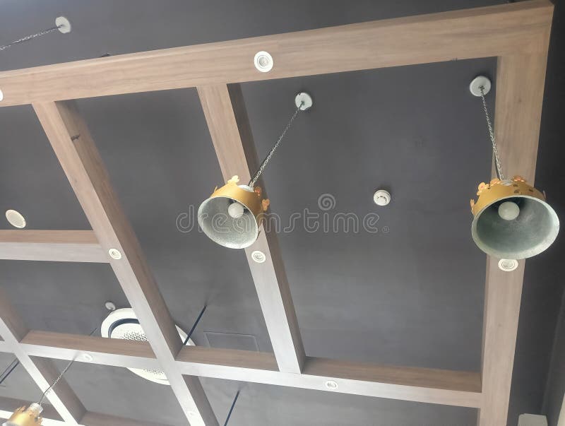 The Lights Hanging from the Ceiling are Red and White Stock Image ...