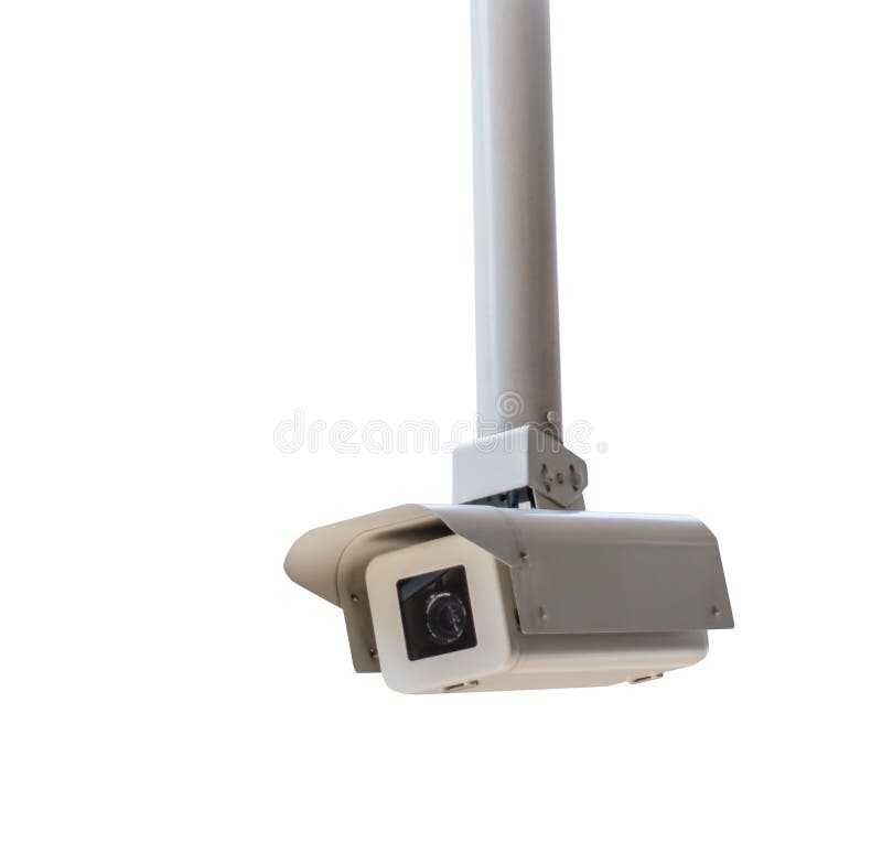 Ceiling Hanging Surveillance Camera Isolated Stock Photo - Image of ...