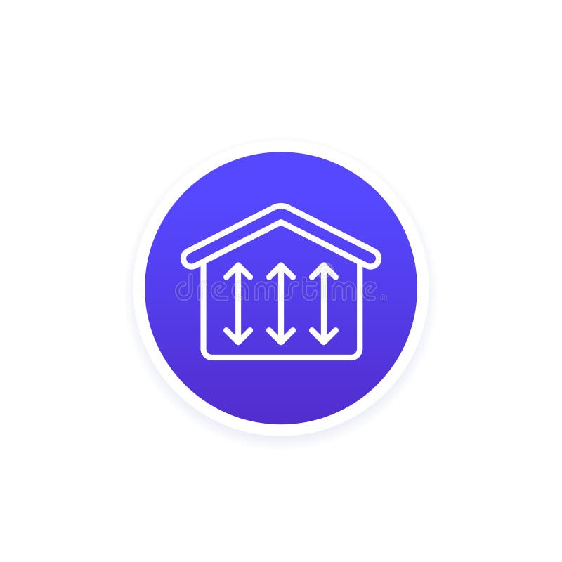 Ceiling Height Line Vector Icon with House Stock Vector - Illustration ...