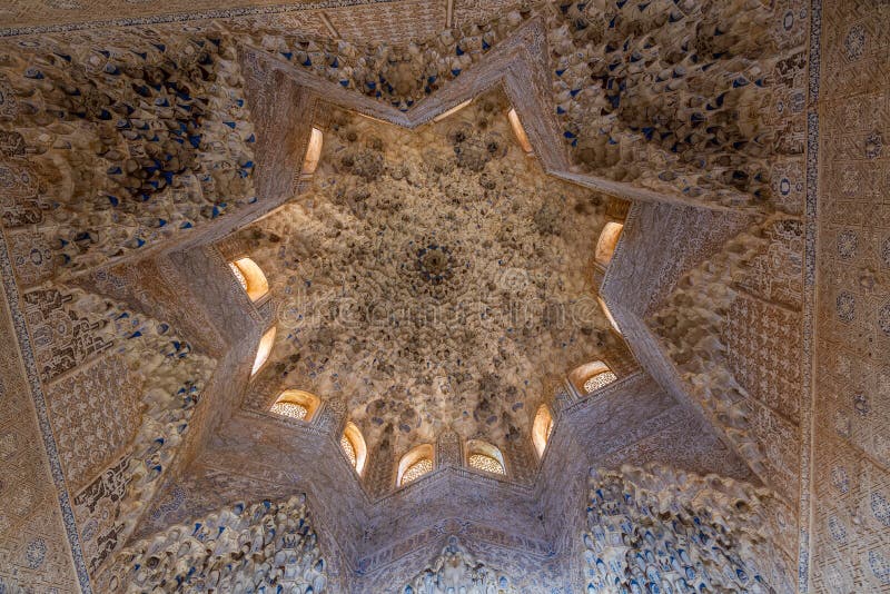 Ceiling Inside of Alhambra Palace in Granada, Spain Stock Photo - Image ...