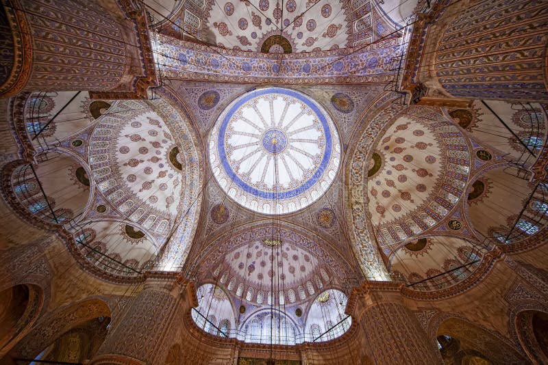 Ceiling Interior of the Sultanahmet Mosque (Blue Mosque) in Istanbul ...