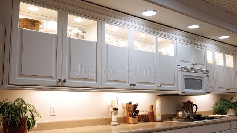 Ceiling Kitchen Cabinet Lights Stock Illustration - Illustration of ...