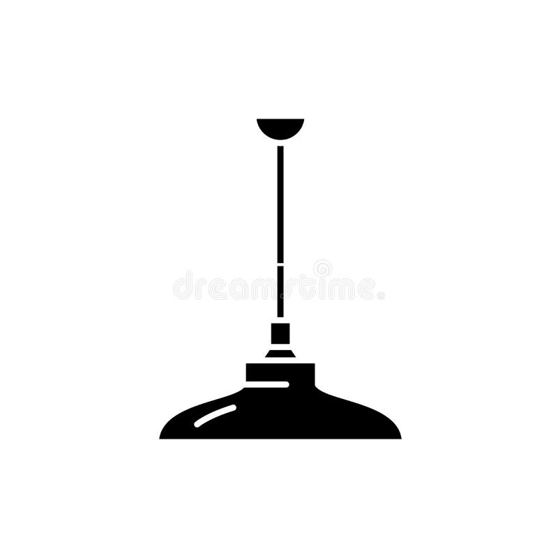 Ceiling Lamp Black Icon, Vector Sign on Isolated Background. Ceiling ...