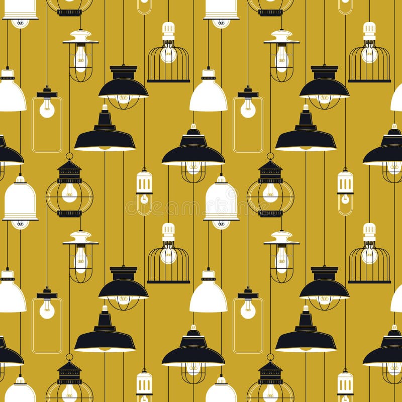 Ceiling Lamp Seamless Pattern Stock Illustration - Illustration of ...