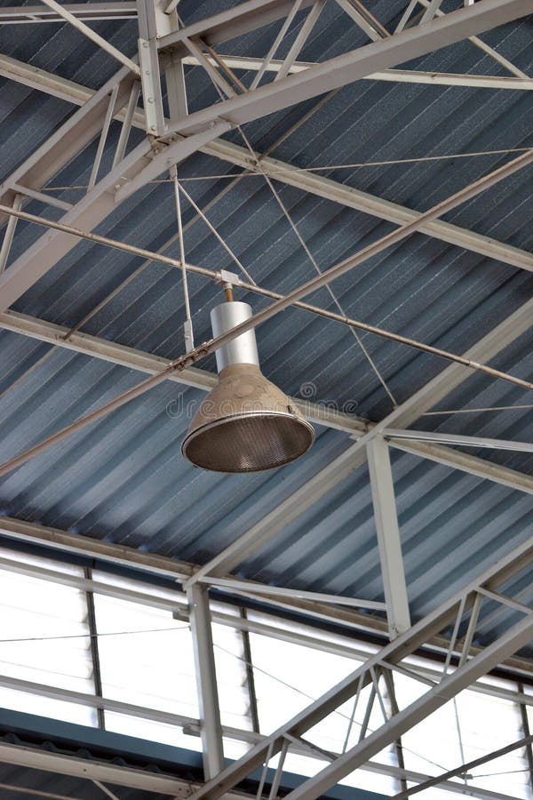 Ceiling lamp and structure stock photo. Image of steel - 42761706