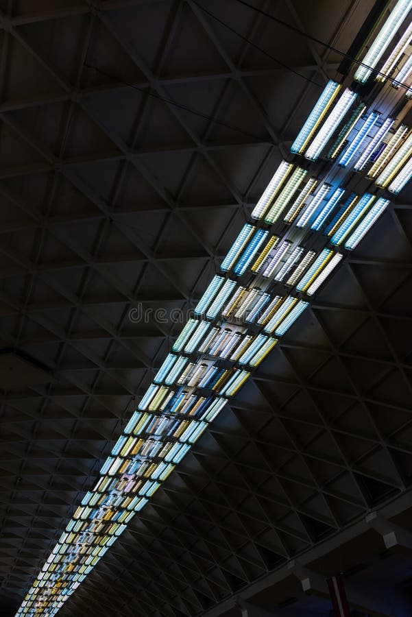 Ceiling fluorescent lamps stock photo. Image of design - 29314210