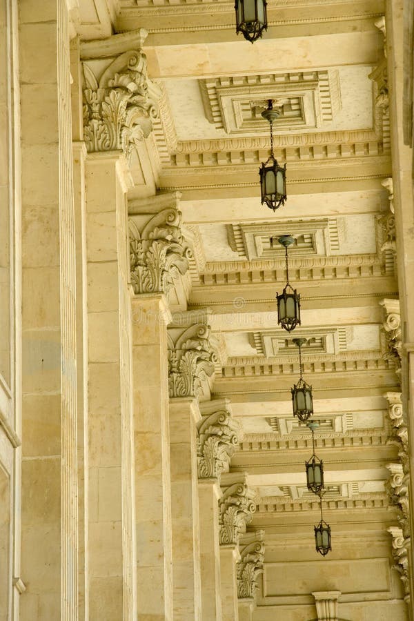Ceiling, lamps and columns stock photo. Image of column - 2328608