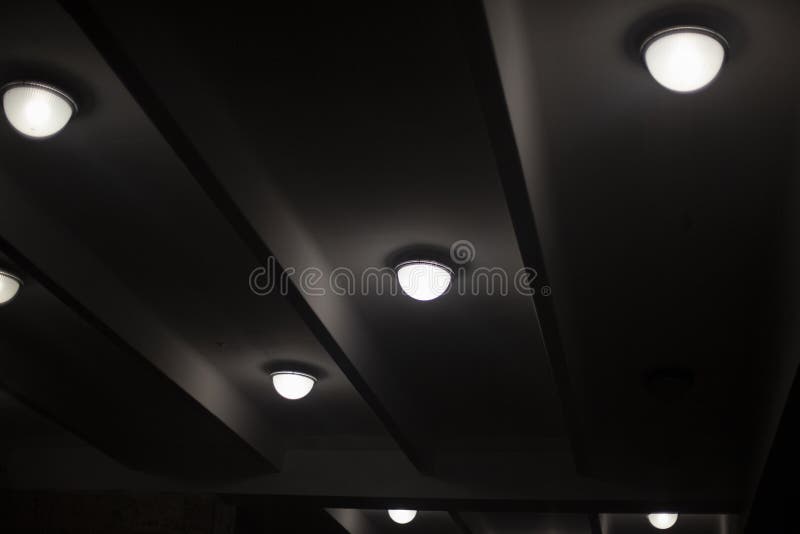 Ceiling Lamps. Ceiling Lighting in the Subway Stock Photo - Image of ...