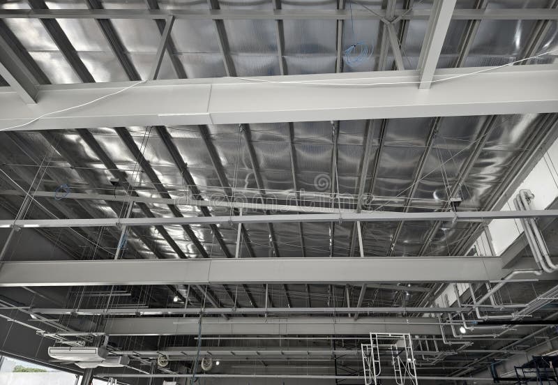 The Ceiling of a Large Building Under Construction an Extensive Network ...