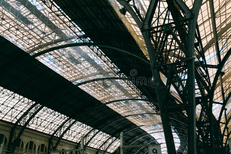 Ceiling of a Large European Train Station Stock Photo - Image of ...