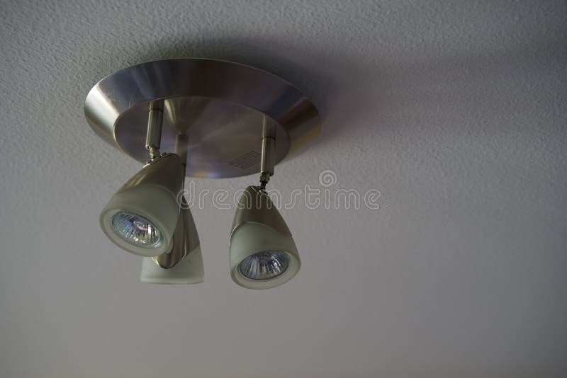 Ceiling Light Fixture with Light Bulbs Off Stock Image - Image of ...