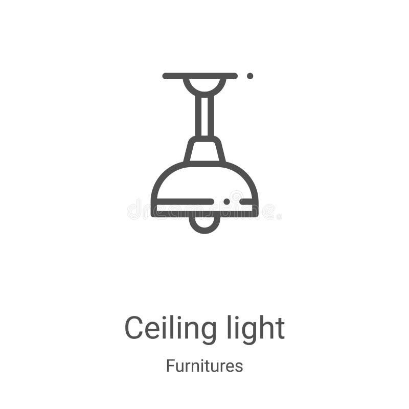 Ceiling Light Icon Vector from Furnitures Collection. Thin Line Ceiling ...