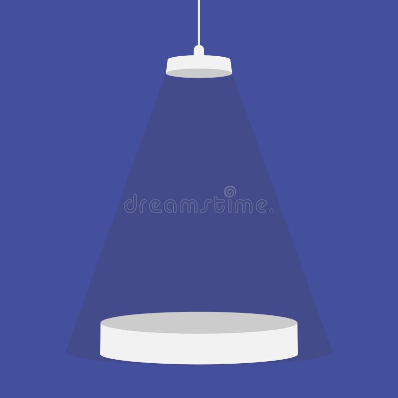 Ceiling Light Illuminating a Platform on the Floor. Vector Illustration ...