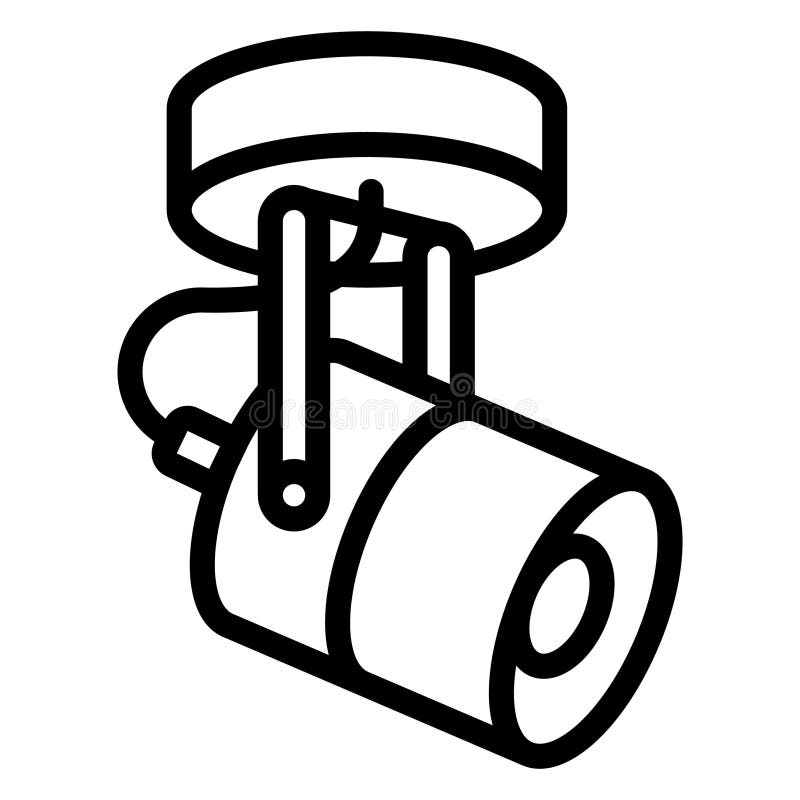 Ceiling Light Lamp Line Icon, Exhibition Lights Concept. Vector ...